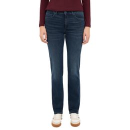 Straight-Jeans Mustang "Damen Style Shelby Straight", Damen, Gr. 28, L&auml;nge 32, 801 blau, Denim/Jeans, 92% Baumwolle, 6% Elastomultiester, 2% Elasthan, straight fit, Jeans Straight-Jeans