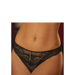Lascana Tanga schwarz Gr. 36/38 f&uuml;r Damen. K&ouml;rpernah