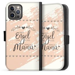 DeinDesign iPhone 12 Pro Handy Klapph&uuml;lle Handyh&uuml;lle aus Kunst Leder schwarz Flip Case Mothersday Spruch Mom Sideflip mit langer Lasche