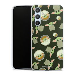 DeinDesign Galaxy A54 5G Handy Slim Case Silikon Handyh&uuml;lle transparent H&uuml;lle extra d&uuml;nn Official Licensed Product Star Wars Muster Baby Yoda Silikon Slim Case