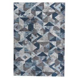 deco Rugs & Carpet Kurzflor-Teppich "Double" in Blau/ Grau - 67% | Gr&ouml;&szlig;e 80x150 cm |
