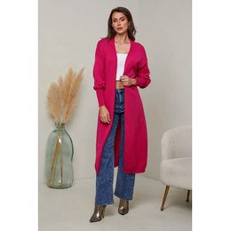 Jos&eacute;fine Longcardigan "Heviz" in Fuchsia - 75% | Gr&ouml;&szlig;e L | Damen-pullover-cardigans