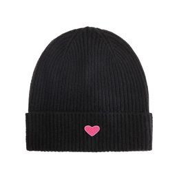 Zwillingsherz Kaschmir-Beanie in Schwarz - 41% | Damen-muetzen-caps