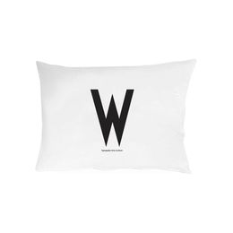 Design Letters Kissenh&uuml;lle "W" in Wei&szlig; - (L)70 x (B)50 cm - 50% | Dekokissen