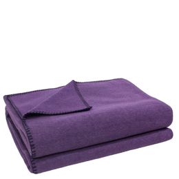 Zoeppritz Decken Soft-Fleece 110x160 violet - aubergine Wohndecke, Fleecedecke