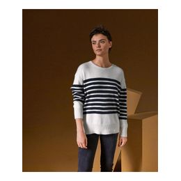 Rodier Kaschmirpullover in Wei&szlig;/ Dunkelblau - 46% | Gr&ouml;&szlig;e S | Damen-pullover-cardigans