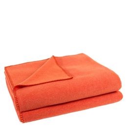 Zoeppritz Decken Soft-Fleece 110x160 orange - papaya Wohndecke, Fleecedecke
