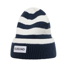 ELBSAND Beanie "Norid" in Dunkelblau/ Wei&szlig; - 42% | Damen-muetzen-caps