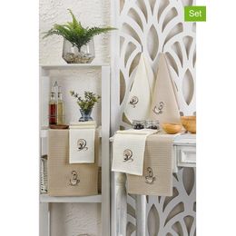 Elizabed 6er-Set: Geschirrt&uuml;cher in Creme/ Beige - 51% | Gr&ouml;&szlig;e 40x60 cm | Tischwaesche