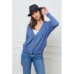 So Cachemire Cardigan "Gino" in Blau - 70% | Gr&ouml;&szlig;e S | Damen-pullover-cardigans