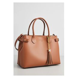 Christian Laurier Leder-Henkeltasche "Anita" in Camel - (B)32,5 x (H)23 x (T)15,5 cm - 76% | Damen-taschen