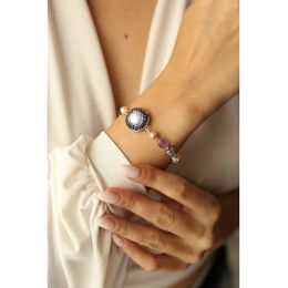 L'Atelier de Gaia Vergold. Armband mit Perlen und Edelsteinen - 81% | Schmuck