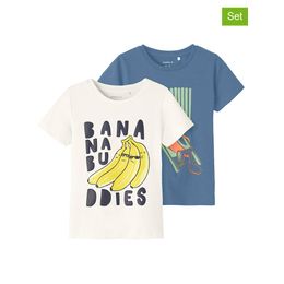 name it 2er-Set: Shirts "Dean" in Blau/ Wei&szlig; - 53% | Gr&ouml;&szlig;e 92 | Baby-shirts