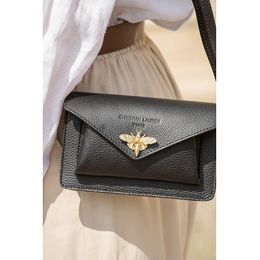 Christian Laurier Leder-Umh&auml;ngetasche "Roxane" in Schwarz - (B)20 x (H)12 x (T)5,5 cm - 70% | Damen-taschen
