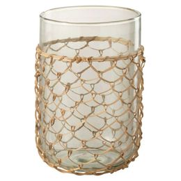 J Line Vase in Transparent/ Beige - (H)21 x &Oslash; 14 cm - 45% | Kerzen-vasen