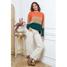 Jos&eacute;fine Pullover "Lurcia" in Orange/ Beige/ Gr&uuml;n - 72% | Gr&ouml;&szlig;e XL | Damen-pullover-cardigans