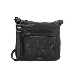 HIDE & STITCHES Leder-Umh&auml;ngetasche in Schwarz - (B)27 x (H)27 x (T)8 cm - 54% | Damen-taschen
