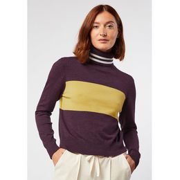 Rodier Rollkragenpullover in Lila/ Gelb - 67% | Gr&ouml;&szlig;e M | Damen-pullover-cardigans