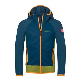 Trollkids Fleecejacke "Seiland" in Blau/ Khaki/ Orange - 49% | Gr&ouml;&szlig;e 176 | Kids-fleecejacken-fleecepullover