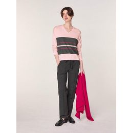 Rodier Wollpullover in Rosa/ Gr&uuml;n - 62% | Gr&ouml;&szlig;e XL | Damen-pullover-cardigans