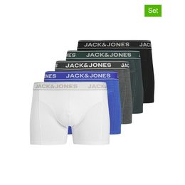 Jack & Jones JACK & JONES Junior 5er-Set: Boxershorts ''Avery'' in Wei&szlig;/ Grau/ Blau - 46% | Gr&ouml;&szlig;e 152 | Kinder-waesche