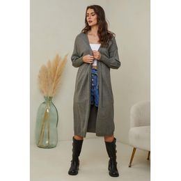 Jos&eacute;fine Longcardigan "Heviz" in Khaki - 74% | Gr&ouml;&szlig;e S | Damen-pullover-cardigans