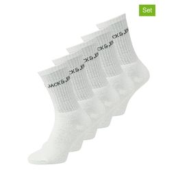 Jack & Jones JACK & JONES Junior 5er-Set: Socken in Wei&szlig; - 20% | Gr&ouml;&szlig;e 38-43 | Kinder-socken-strumpfhosen
