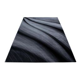 Novel Webteppich Miami, Schwarz, Textil, Wellen, rechteckig, 160x230 cm, Oeko-Tex&reg; Standard 100, f&uuml;r Fu&szlig;bodenheizung geeignet, schmutzabweisend, Hausstauballergiker lichtunempfindlich, antistatisch, pflegeleicht, strapazierf&auml;hig, leicht zusammenrollbar, Teppiche & B&ouml;den, Teppiche, Moderne Teppiche