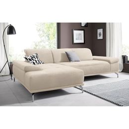 Home Affaire Ecksofa &raquo;Caluna&laquo; Inkl.Sitztiefenverstellung, wahlweise mit Kopf- und Armteilverstellung beige Flachgewebe Mura: (100% Polyester);Luxus-