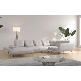 OTTO home Wohnlandschaft &raquo;Mikado U-Form&laquo; inkl. Sitztiefenverstellung und Armteilverstellung grau 95% Polyester 5% Polyamid