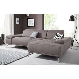 Home Affaire Ecksofa &raquo;Caluna&laquo; Inkl.Sitztiefenverstellung, wahlweise mit Kopf- und Armteilverstellung grau Flachgewebe Mura: (100% Polyester);Luxus-