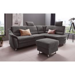 Home Affaire Ecksofa &raquo;Cardoso L-Form&laquo; Federkern, wahlweise mit Bett, Schubkasten grau Struktur impr&auml;gniert (100% Polyester);Luxus-Microfaser ALTARA 