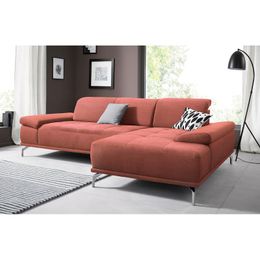 Home Affaire Ecksofa &raquo;Caluna&laquo; Inkl.Sitztiefenverstellung, wahlweise mit Kopf- und Armteilverstellung orange Flachgewebe Mura: (100% Polyester);Luxus-