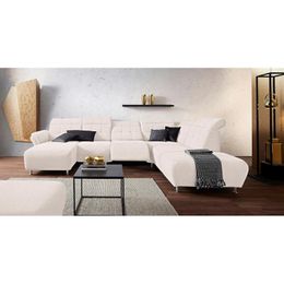 Home Affaire Wohnlandschaft &raquo;Manhattan U-Form&laquo; 2 Sitze mit elektrischer Relaxfunktion, verstellbare Armlehnen beige Luxus Microfaser2 (90% Polyester, 