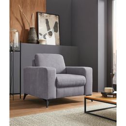 Home Affaire Sessel &raquo;Lolland&laquo; passend zur Serie "Lolland", wahlweise mit feucht abwischbarem Bezug grau Luxus-Microfaser ALTARA NUBUCK (100% Polyester