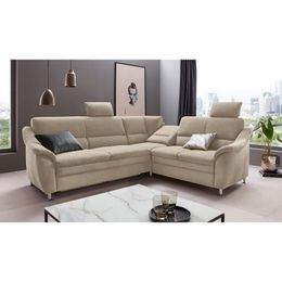 Home Affaire Ecksofa &raquo;Cardoso L-Form&laquo; Federkern, wahlweise mit Bett, Schubkasten, teilweise Relaxfunktion beige Luxus-Microfaser Lederoptik (100% 