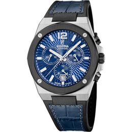Festina Herren Chronograph &raquo;Vallee&laquo; Quarzuhr, Armbanduhr, Herrenuhr, Swiss Made, Lederarmband, analog, Tag