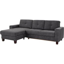 Home Affaire Ecksofa &raquo;Varese&laquo; wahlweise mit Bettfunktion und Vorziehfunktion grau Luxus-Microfaser ALTARA NUBUCK (100% Polyester);Luxus-Microfaser 