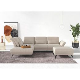 Home Affaire Ecksofa &raquo;Coco L-Form&laquo; Sitztiefen-, Arm- und Kopfteilverstellung, Cord-Bezug, Fu&szlig;h&ouml;he 15 cm beige 100% Polyester