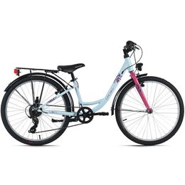 Dacapo Kinderfahrrad &raquo;24" Cindy Blau 7 G&auml;nge RH 32 cm - Ab 8 Jahre&laquo; 7 Gang Kettenschaltung Kinderfahrrad