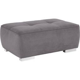 Home Affaire Hocker &raquo;Sapporo&laquo; grau Luxus-Microfaser weich (90% Polyester, 10% Polyacryl);Struktur impr&auml;gniert (100% Polyester);Struktur fein (100% 
