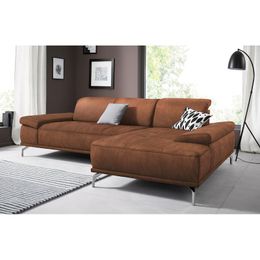 Home Affaire Ecksofa &raquo;Caluna&laquo; Inkl.Sitztiefenverstellung, wahlweise mit Kopf- und Armteilverstellung braun Flachgewebe Mura: (100% Polyester);Luxus-