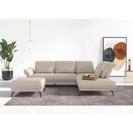 Home Affaire Ecksofa &raquo;Coco L-Form&laquo; Sitztiefen-, Arm- und Kopfteilverstellung, Cord-Bezug, Fu&szlig;h&ouml;he 15 cm beige 100% Polyester