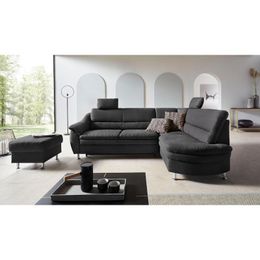 Home Affaire Ecksofa &raquo;Cardoso L-Form&laquo; Federkern, wahlweise mit Bett, Schubkasten grau Struktur impr&auml;gniert (100% Polyester);Luxus-Microfaser ALTARA 