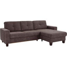 Home Affaire Ecksofa &raquo;Varese&laquo; wahlweise mit Bettfunktion und Vorziehfunktion braun Luxus-Microfaser ALTARA NUBUCK (100% Polyester);Luxus-Microfaser 