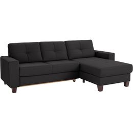 Home Affaire Ecksofa &raquo;Varese&laquo; wahlweise mit Bettfunktion und Vorziehfunktion braun Luxus-Microfaser ALTARA NUBUCK (100% Polyester);Luxus-Microfaser 