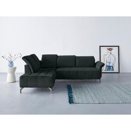 Home Affaire Ecksofa &raquo;Fresh L-Form&laquo; Federkern, wahlweise Kopfteilverstellung und motorischer Vorziehsitz gr&uuml;n 100% Polyester