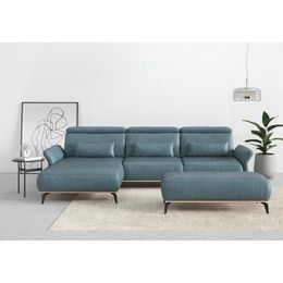 Home Affaire Ecksofa &raquo;Fjord L-Form&laquo; massiv, wahlweise mit Armlehnfunktion, Kopf- Sitztiefenverstellung bunt 100% Polyester
