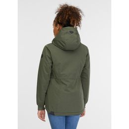 Ragwear Damen Outdoorjacke &raquo;DOWEY WARM&laquo; mit Kapuze leicht w&auml;rmende &Uuml;bergangsjacke mit hochschlie&szlig;endem Kragen und Kapuze gr&uuml;n XL (42)