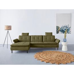Home Affaire Ecksofa &raquo;Birkholm L-Form&laquo; Armlehnverstellung, auch in Easy Clean Bezug - mit Wasser zu reinigen gr&uuml;n 98% Polyester 2% Polyamid